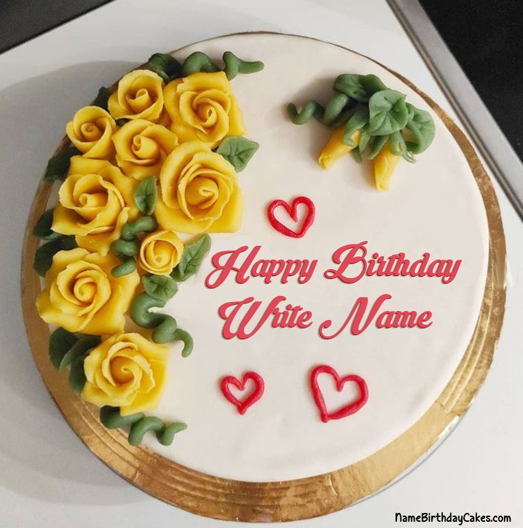Happy Birthday Name Text Cake Editor