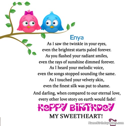 Happy Birthday Enya Cakes, Cards, Wishes